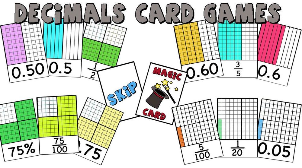 Decimal Fractions, Decimal Numbers , Percentages – Visual cards perfect ...