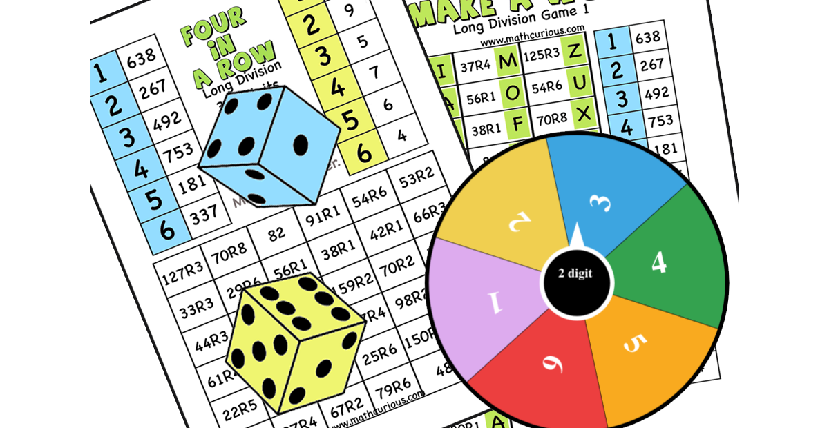 Long Division Games print And Digital Mathcurious